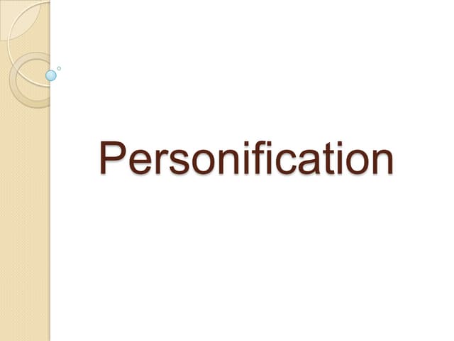 Personification in Poetry Presentation | PPTX