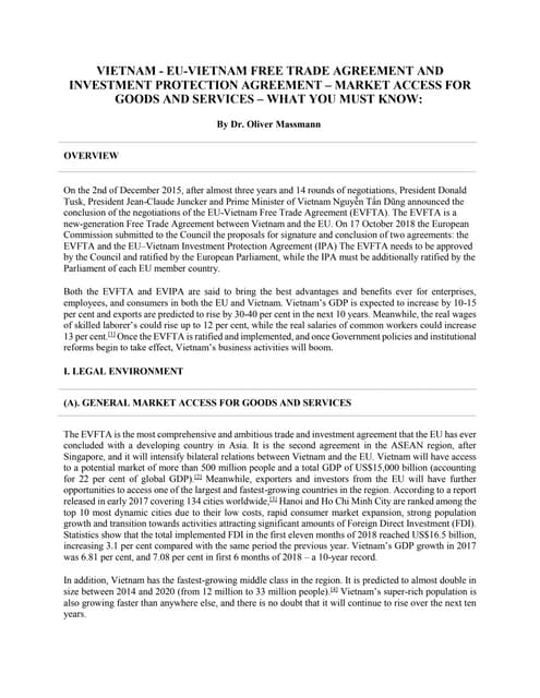 Services Trade in Vietnam under the EVFTA | PDF