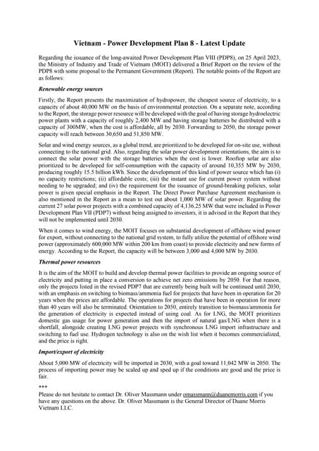 Vietnam's Plan for Implementation of PDP8 – Key Highlights | PDF ...