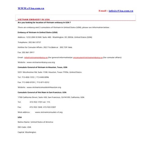 Vietnam embassy in usa | PDF