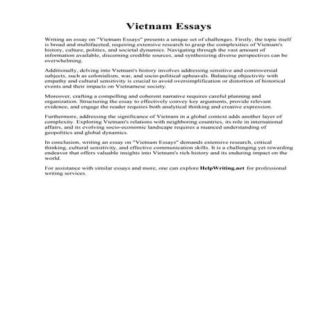 Vietnam Essays | PDF