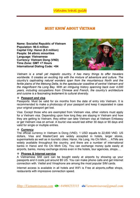 Vietnam Completed Travel Guide | PDF | Asia Travel | Travel Locations