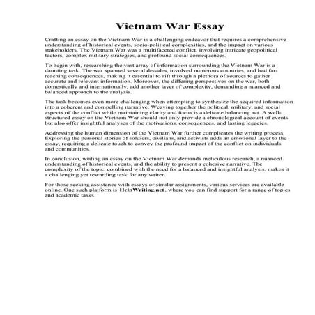 Vietnam War Essay | PDF