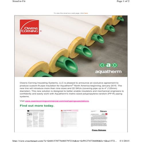 Aquatherm Insulation by Owens Corning | PDF