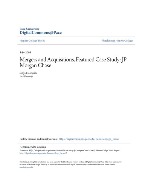 Case study on JP Morgan Chase & Co | DOCX