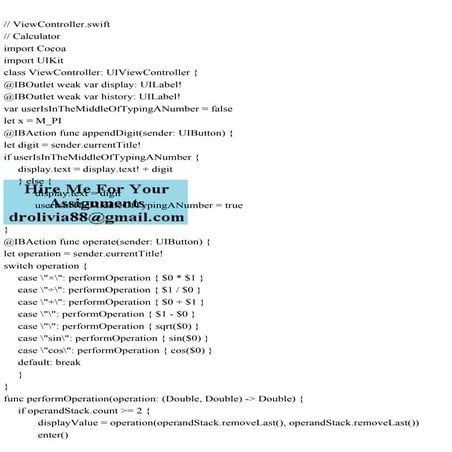 Viewcontrollerswift Calculatorimport Cocoaimport Uikitpdf 