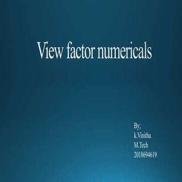 View factors numericals | PPTX