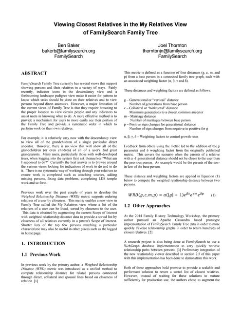 Viewing Closest Relatives in the My Relatives View Poster | PDF