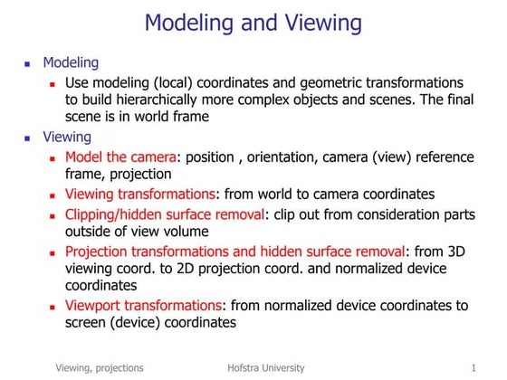 3 d viewing | PPT | 3-D Graphics | Computer Software and Applications
