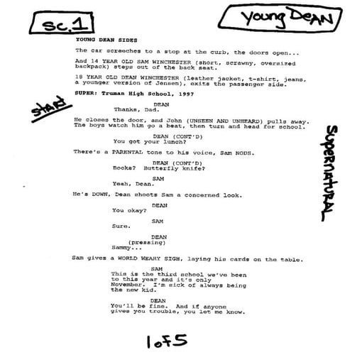 4.13 After School Special - Casting Side for young Dean Winchester | PDF