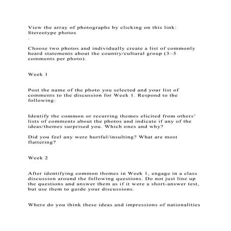 View the array of photographs by clicking on this link Stereotype.docx