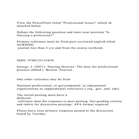 View the PowerPoint titled Professional Issues which id attach | DOCX