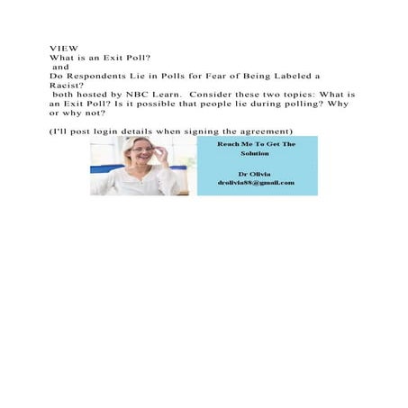 VIEW What is an Exit Poll and Do Respondents Lie in Polls for.docx