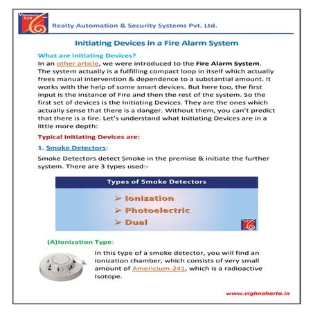 Initiating Devices in a Fire Alarm System | PDF