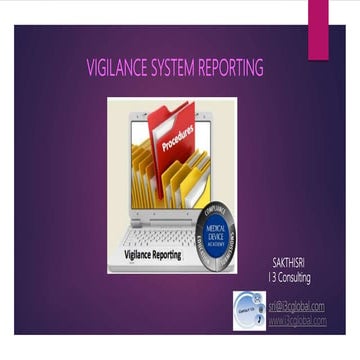 Vigilance system reporting | PPTX