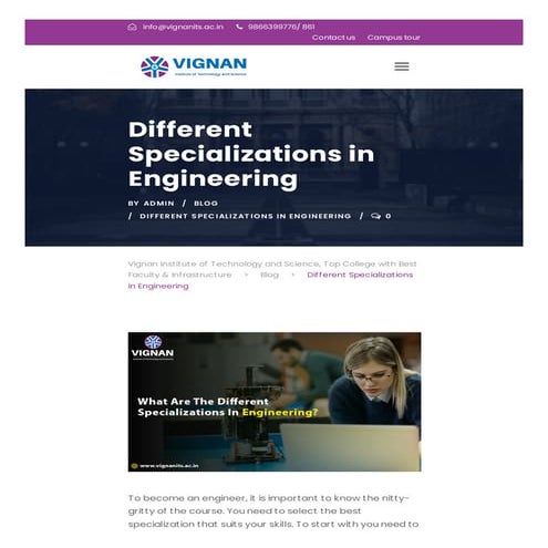 Different Specializations in Engineering | PDF | Civil Engineering ...