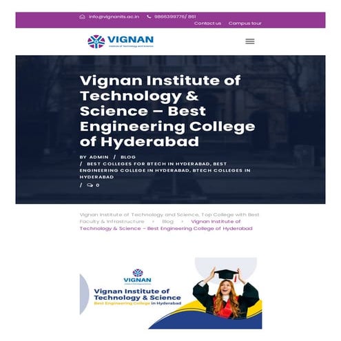 Vignan Institute of Technology & Science – Best Engineering College of ...