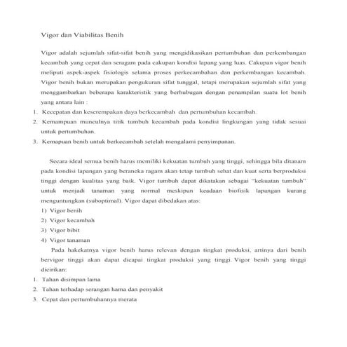 Vigor dan viabilitas benih | DOCX