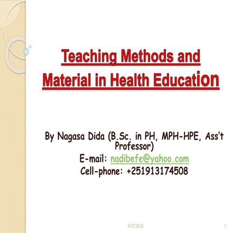 Methods and media of health education | PPTX