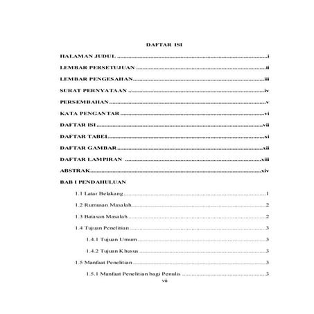 Vii daftar isi | DOC