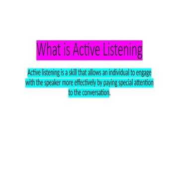 Active Listening Presentation | PDF