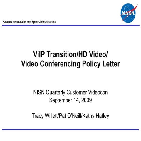 ViIP Transition/HD Video/ Video Conferencing Policy Letter | PPT