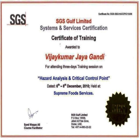 SGS - HACCP - Dec 2010 | PPT