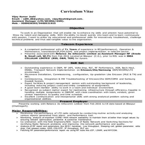 Vijay joshi cv | DOCX