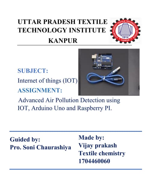 IOT BASED AIR POLLUTION MONITORING | PPTX