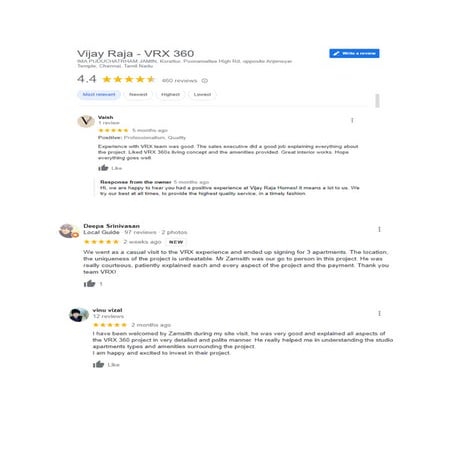 Vijay Raja Homes Reviews | PDF