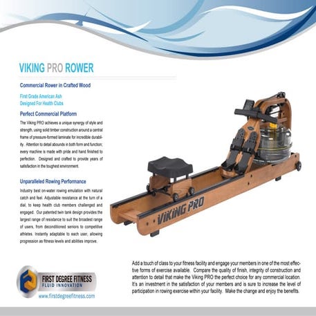 First degree Fluid Rower Vortex Pro Brochure | PPT