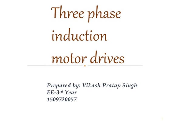 Speed control of three phase induction motor | PPT