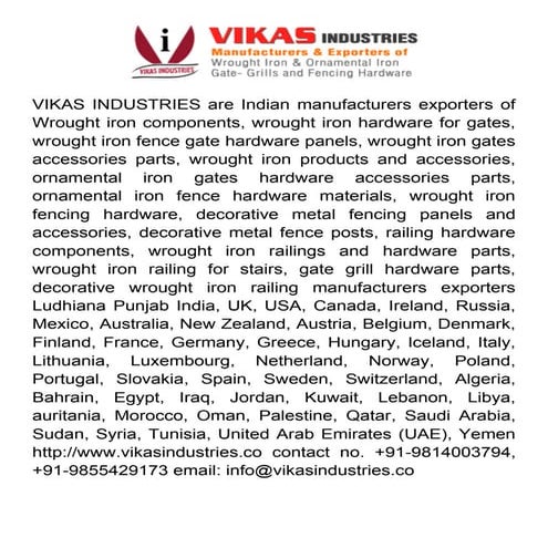 Vikas wrought iron hardware | PDF