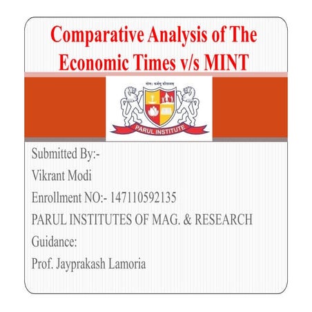 Comparative Analysis of MINT v/s The Economic Times | PDF