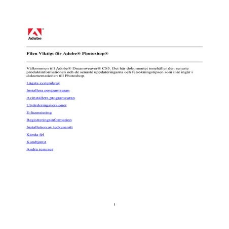 Viktigt om photoshop cs5 | PDF