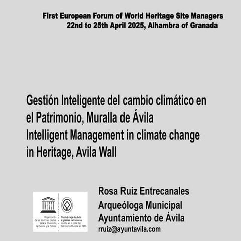 G2.1 - Intelligent Management in climate change in Heritage, Avila Wall ...