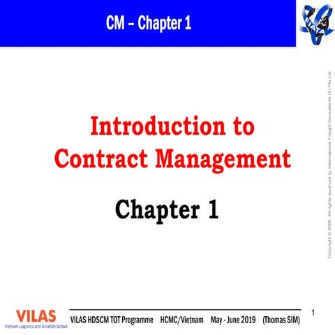 VILAS HDSCM TOT CM 1 (Intro to Contract management) | PDF