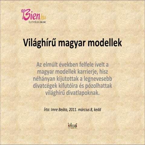 Világhírű magyar modellek | PPS