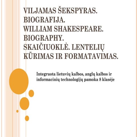 Viljamas šekspyras | PPT