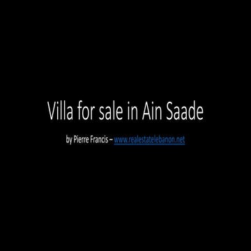 Villa for sale in ain saade | PPSX
