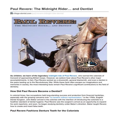 Paul Revere: The Midnight Rider.... and Dentist | PDF
