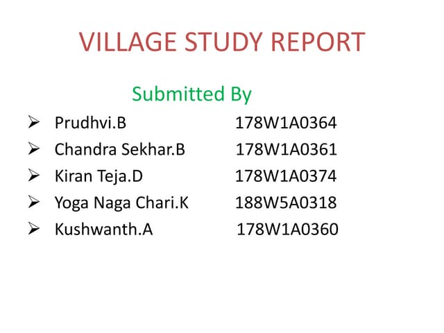 Village Profile data collection format | PDF