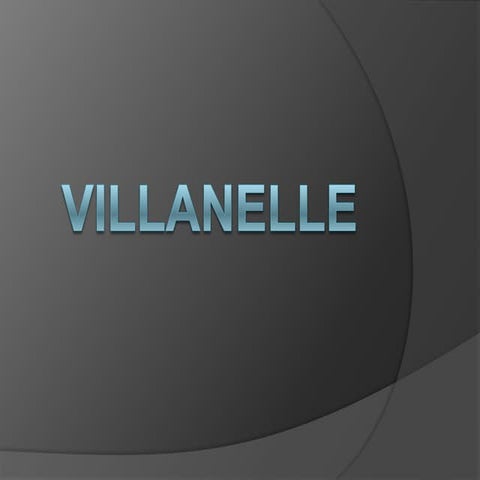 Villanelle poetry | PPTX
