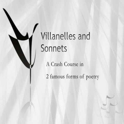 Villanelles and sonnets | PPTX