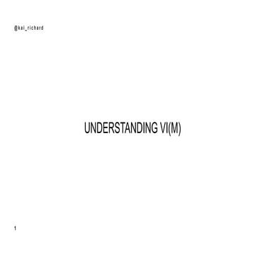 Understanding VI(M) | PPT