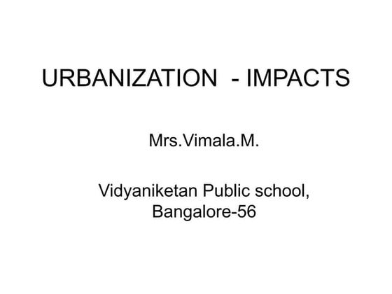 Urbanisation | PPT