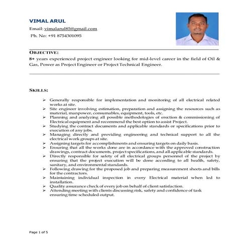 Vimal cv | DOCX