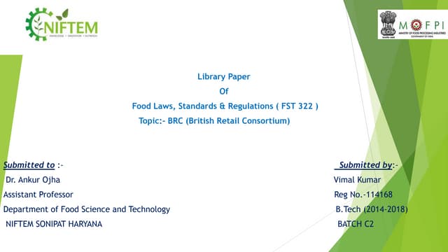 Training BRC Certification | PPTX