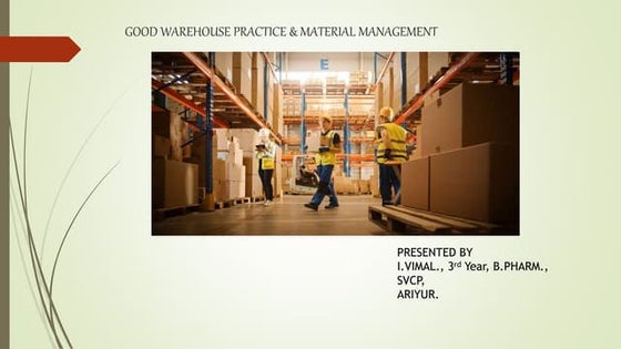Good warehouse practice | PPTX