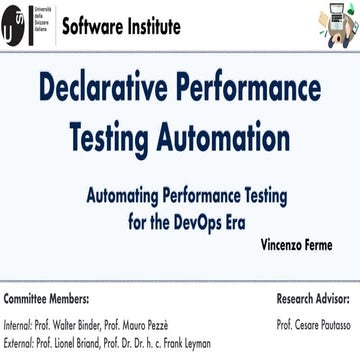 Declarative Performance Testing Automation Automating Performance
